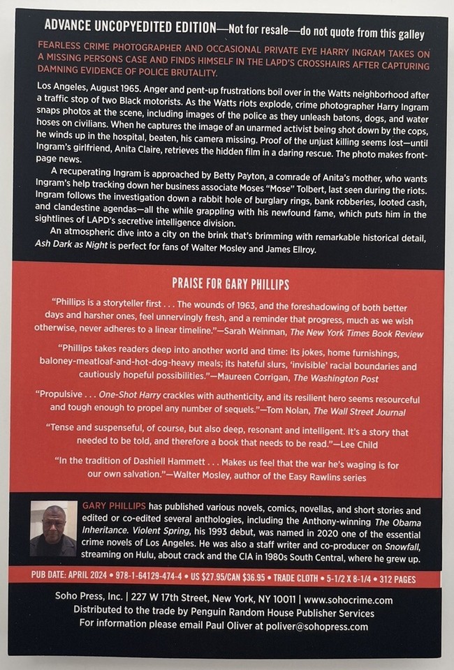 Ash Dark as Night by Gary Phillips~A One-Shot Harry Ingram Novel ...