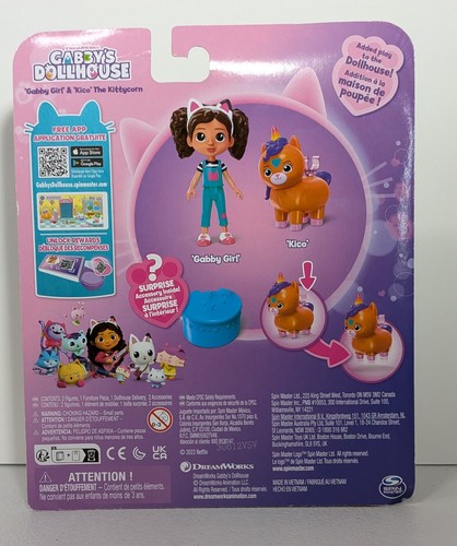 Gabby's Dollhouse Gabby Girl and Kico The Kittycorn Toy Figures Pack ...