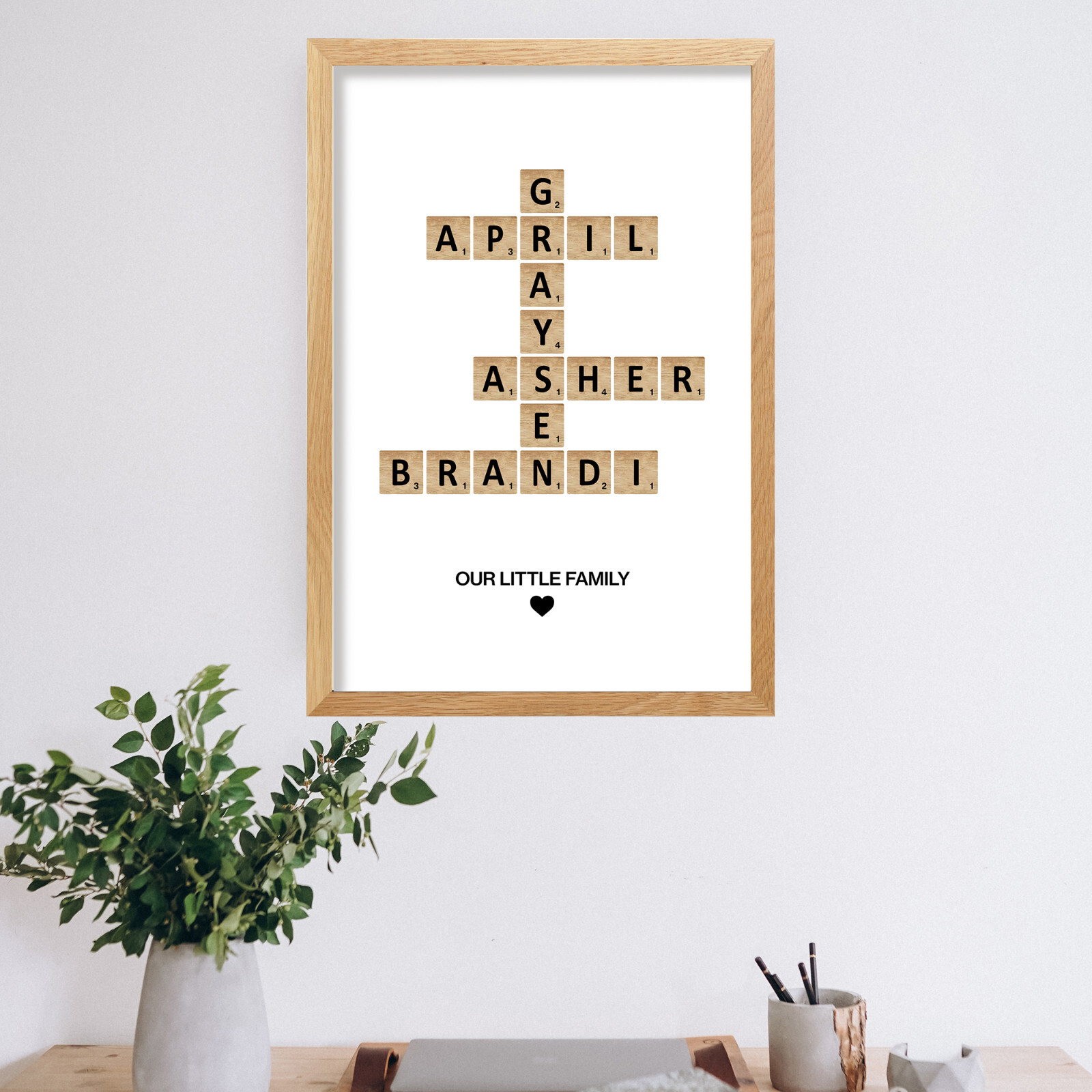 Personalized Crossword Wall Art, Custom Scrabble Letters, Unique ...