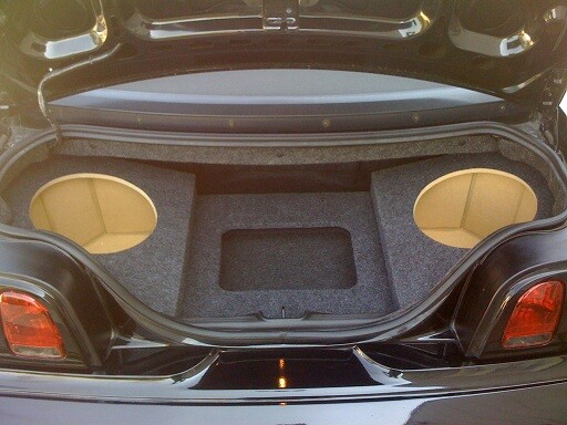 94-04 Mustang Convertible Custom Sub Box Subwoofer Enclosure & Amp Rack ...