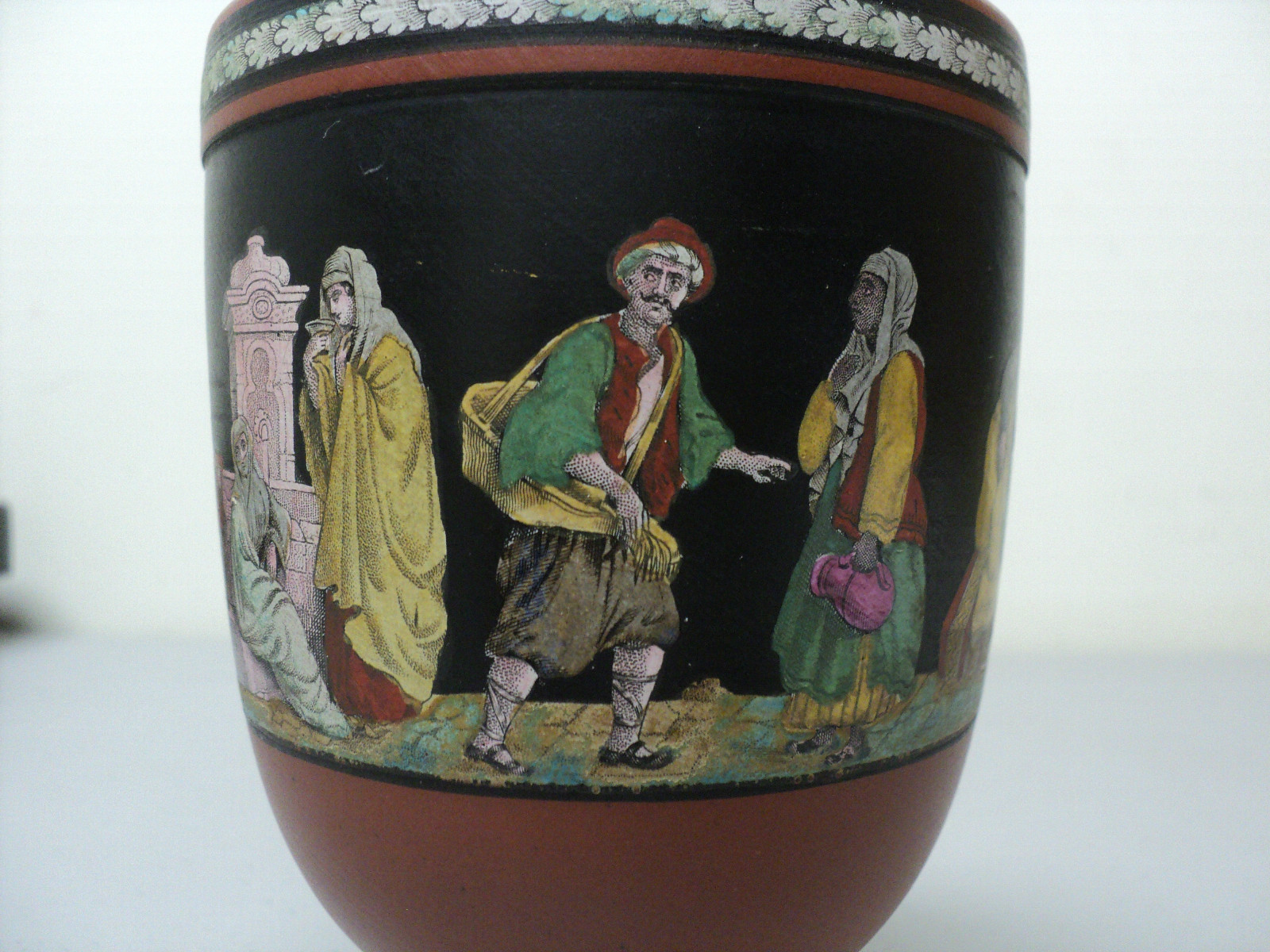 EXCEPTIONAL QUALITY 19th C ENGLISH PRATTWARE TERRACOTTA VASE, TURKISH ...