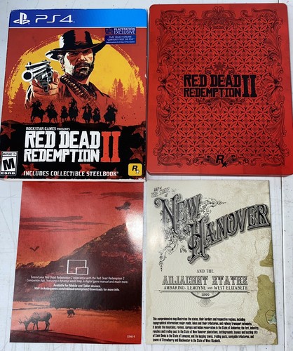 Sony PlayStation 4 PS4 Red Dead Redemption II 2 SteelBook Complete W ...