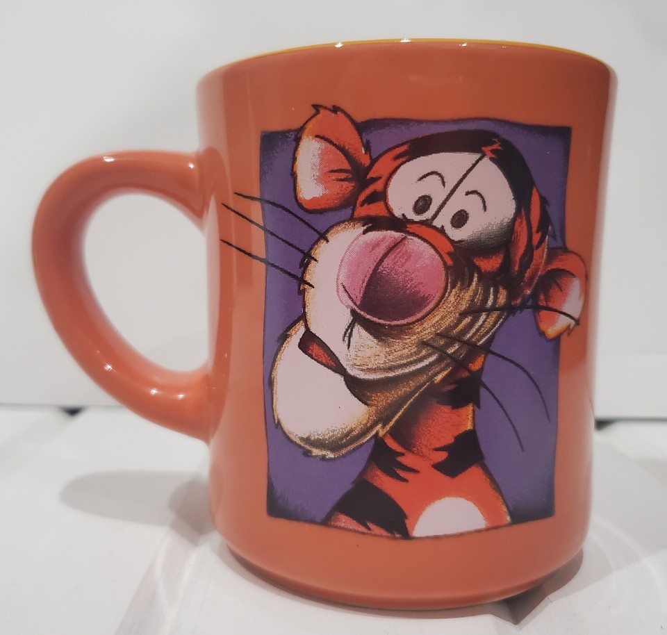 Walt Disney World Tigger Orange Mug Purple Inside Yellow Rim Winnie the ...