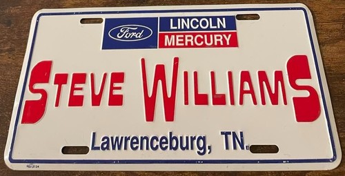 Steve Williams Ford Dealership Booster License Plate Lawrenceburg ...