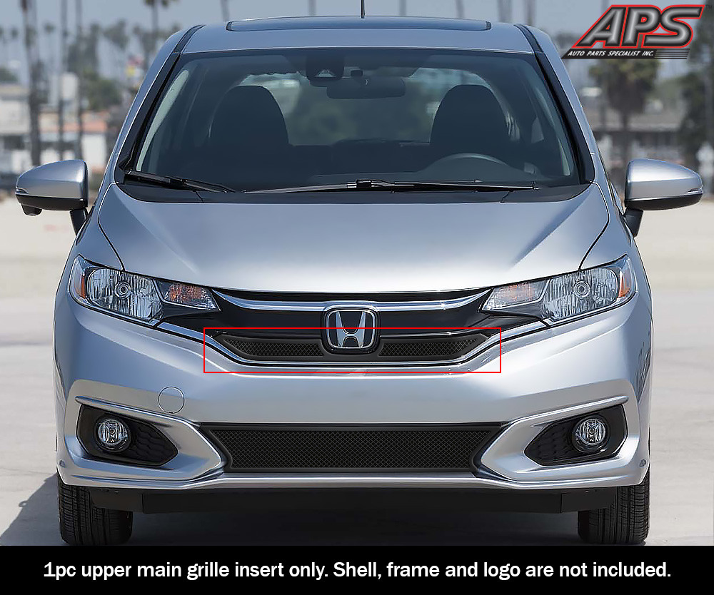 Fits 2018-2019 Honda Fit Logo Show Main Upper Stainless Black Mesh ...
