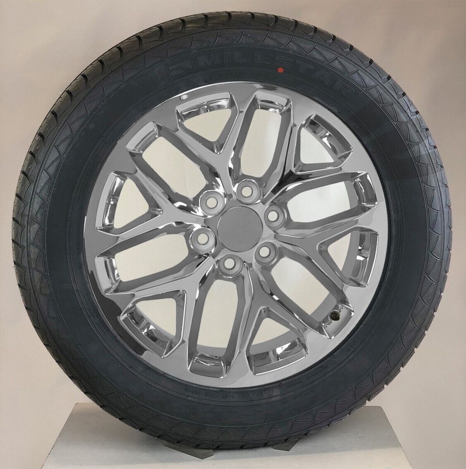 GMC 20" Chrome Snowflake Wheels 275/60R20 Tires For Sierra Yukon Denali ...