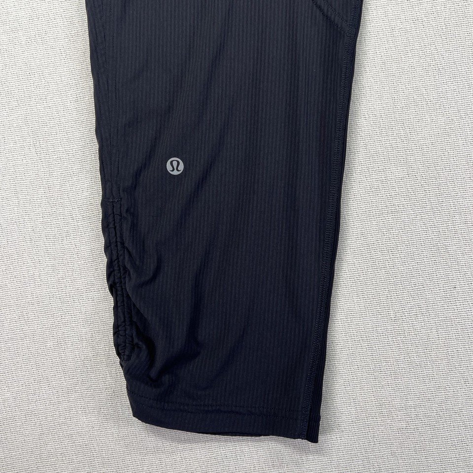 Lululemon Street To Studio Pants Women's M Black Drawstring Logo ...