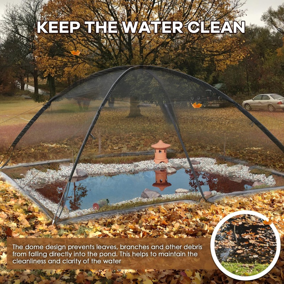 Pond Cover Dome, 10x11 FT Pond Net Dome Garden Covers Pond Netting for ...