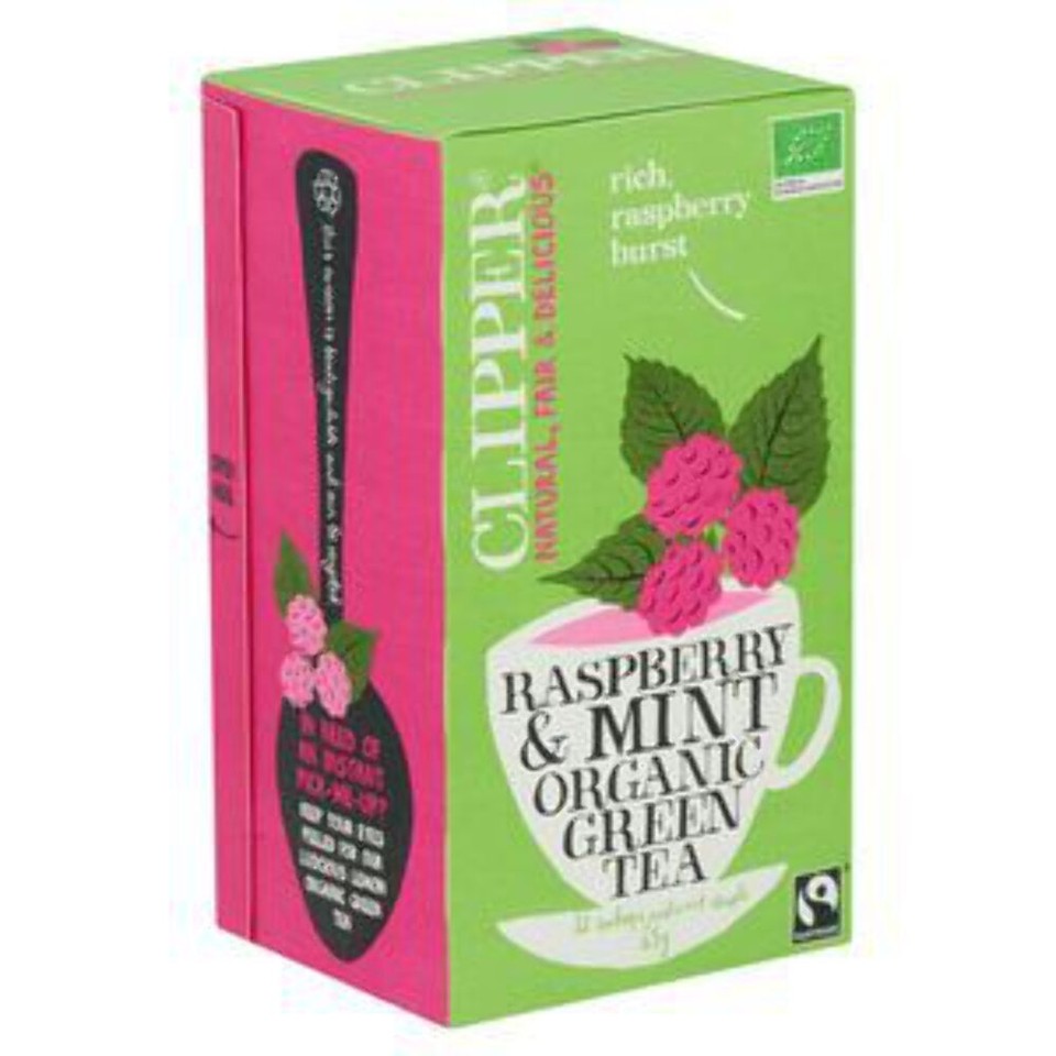 Clipper Tea | Raspberry & Mint Organicreen Tea 20 Sachets | 1,2 Oz /35 ...
