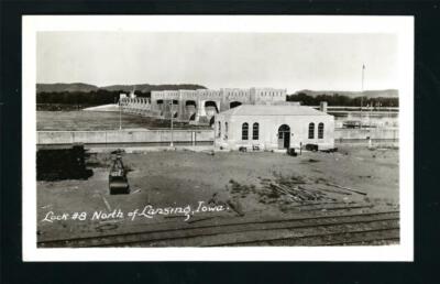 Lansing Iowa IA 1925/30s RPPC Mississippi River Lock & Dam #8 ...