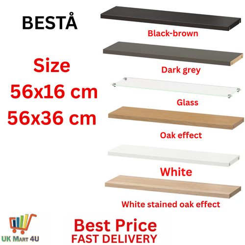 IKEA BESTÅ Shelf Multiple Colours – Sturdy Storage Solution 56x16 ...