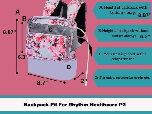 Rhythm Healthcare P2 Backpack/Floral Lightweight, Room for accessories ...
