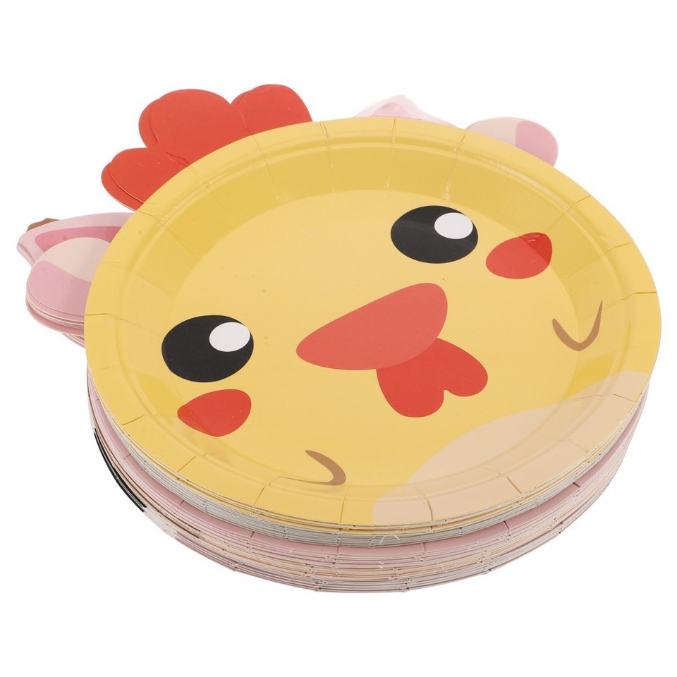 50 Pcs Farm Animal Plate Paper Animals Party Plates Disposable Cute ...