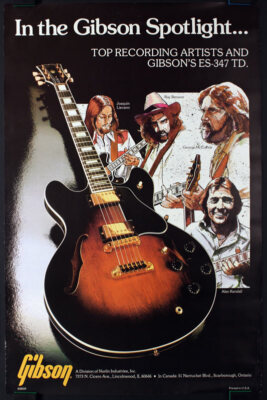Gibson ES-347 TD Guitar Promo Poster Ray Benson George McCorkle ...