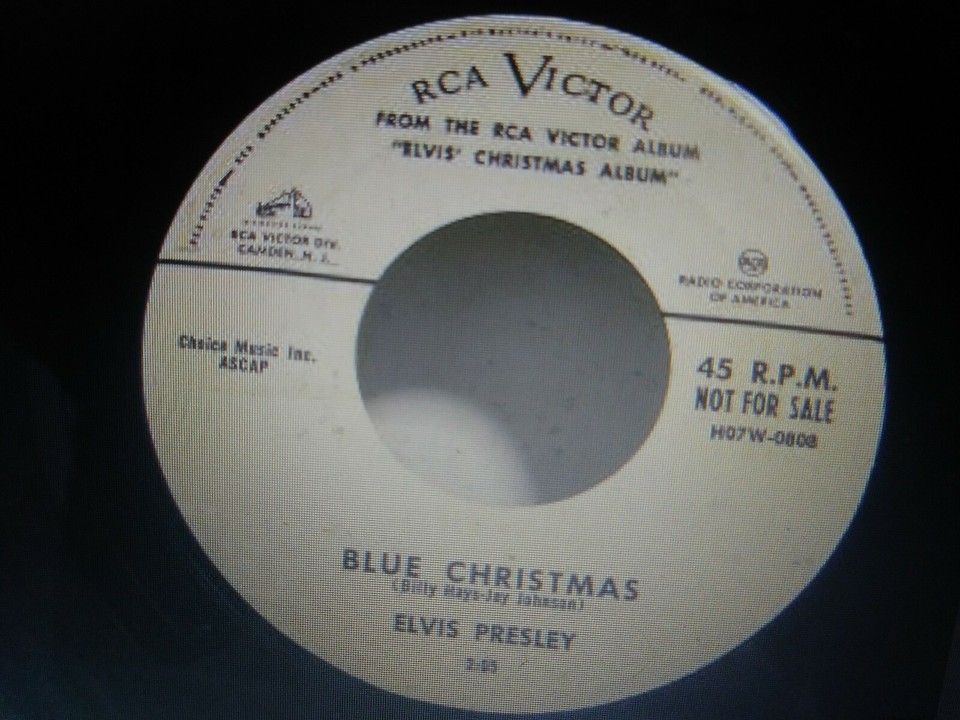 ELVIS PRESLEY RARE ORIGINAL BLUE CHRISTMAS/BLUE CHRISTMAS PROMO 45 1957 ...