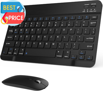 Rechargeable Bluetooth Keyboard and Mouse Combo Universal Ultra-Slim ...