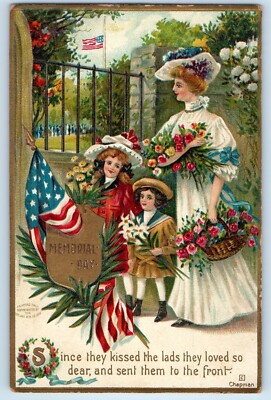 Memorial Day Gar Civil War Flags Mother Ang Children Flowers Clapsaddle ...