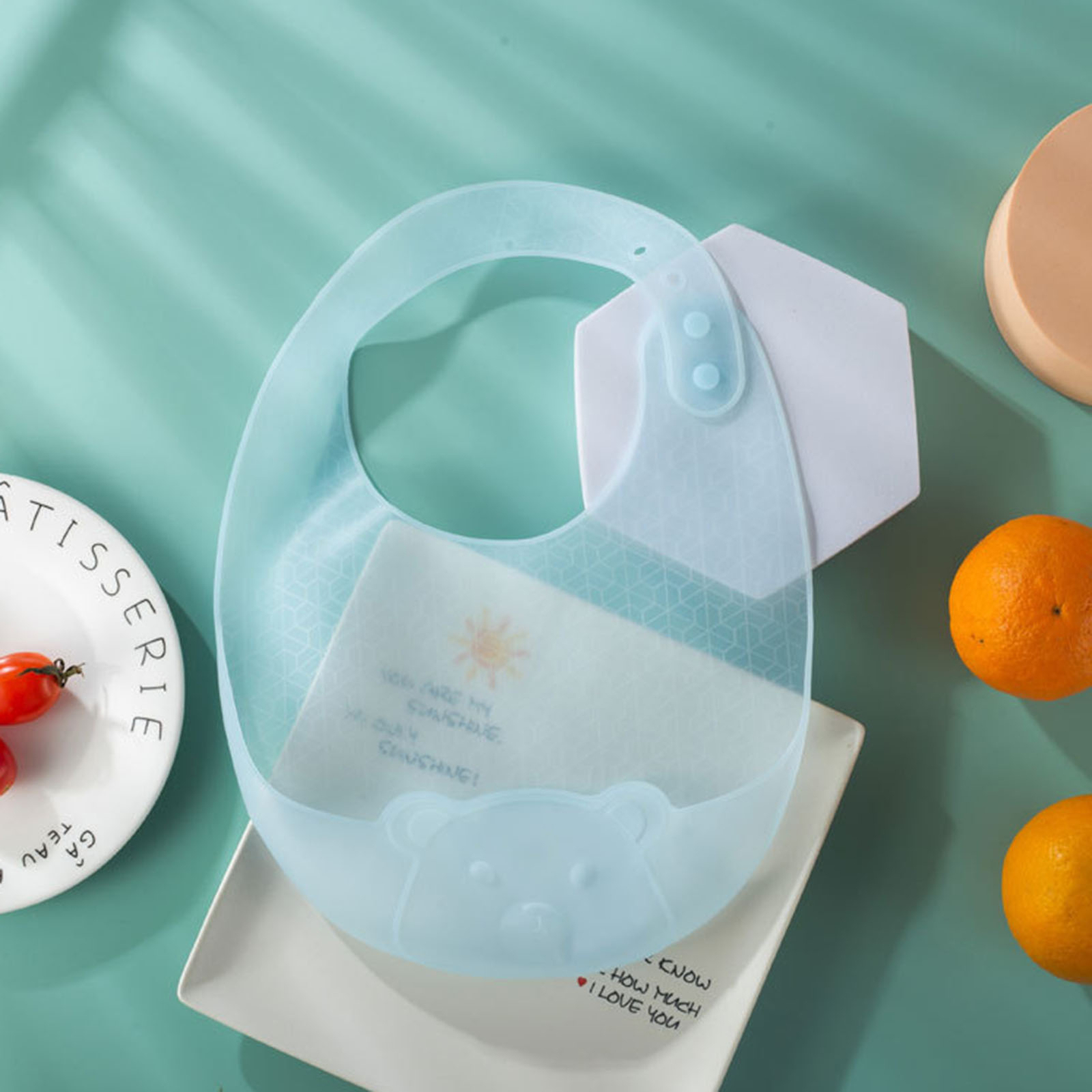 Drool Bib Non-slip Dirt-proof Cartoon Bear Kids Bandana Feeding Burp ...