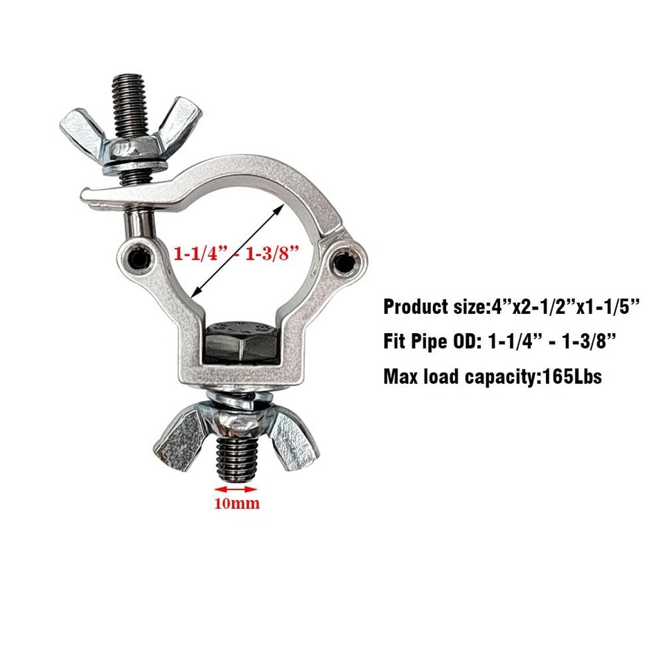 1-1/4â€ Stage Lighting Clamp Aluminum Alloy 165Lbs DJ Lighting Truss ...