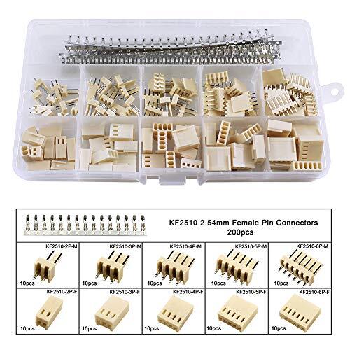 300pcs 2.54mm KF2510 Connector Kit with KF2510 2.54mm Female Pin Header ...