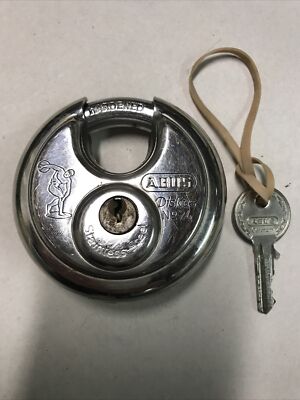 ABUS LOCK CO GERMANY DISKUS HARDENED STAINLESS STEEL LOCK NO. 24 W ...