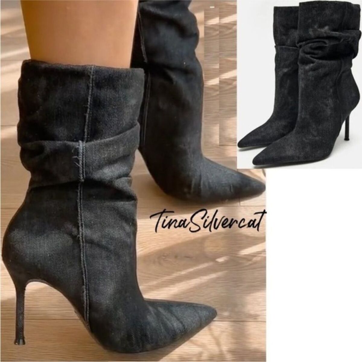 ZARA Mid shaft denim blue ankle boots 1107/210 | eBay ZARA Mid shaft denim blue ankle boots 1107/210 | eBay