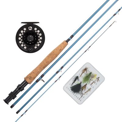 Wychwood Game Fly Fishing Kit Combo Rod Reel Line Leaders Flies Starter ...