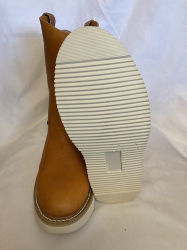 DON VITO BOOTS SIZE 8.5 EE GOLD OILY LEATHER / ROUND TOE / MADE IN ...