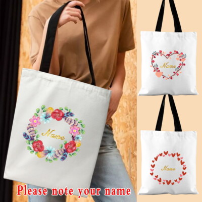 Personalised Custom Name Shopping Bag Shoulder Tote Bag Large Travel ...