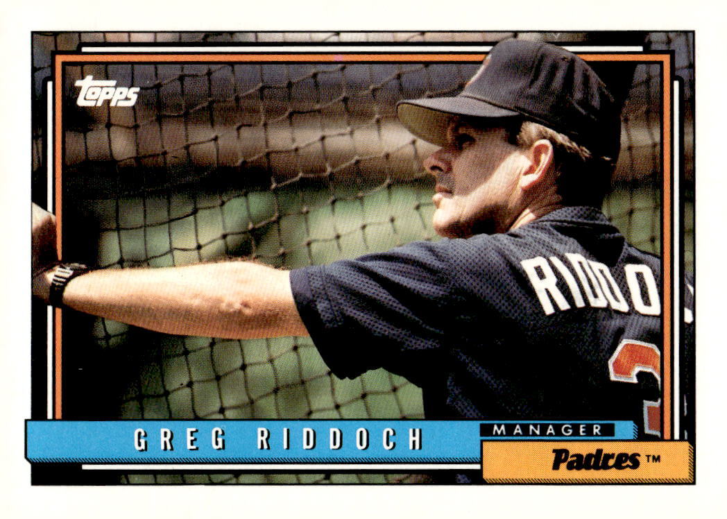 1992 Topps #351 Greg Riddoch -MANAGER- San Diego Padres | eBay