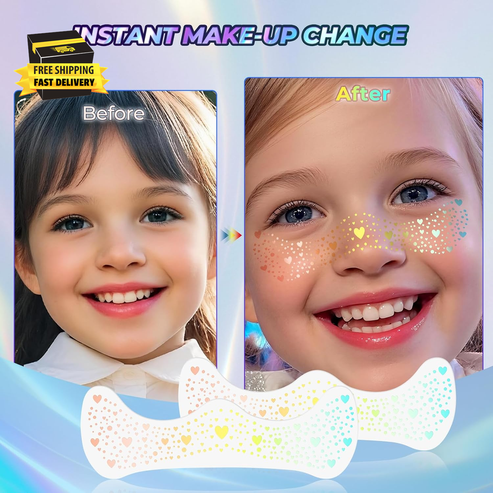 Glitter Freckles, Holographic Glitter Freckles Face Tattoo for ...