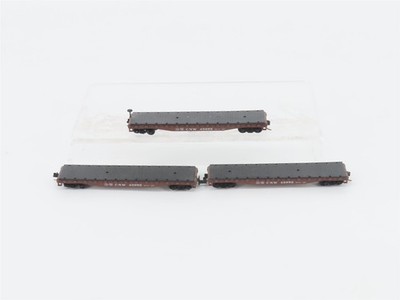 LOT of 3 N Scale Atlas CNW Chicago North Western Railroad Flat Cars | eBay