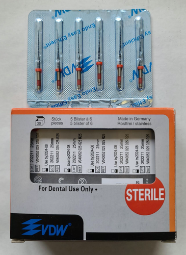 VDW RECIPROC Blue NiTi Root Canal Files 25mm R25 6pcs | eBay