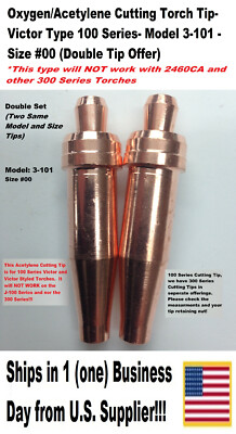 Oxygen/Acetylene Cutting Torch Tips- Victor Type 100 Series- 3-101 -#00 ...