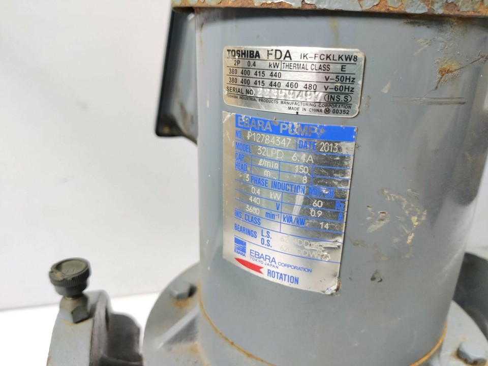 Ebara Pump 32LPD 6.4A 3 Phase Induction Motor Pump | eBay