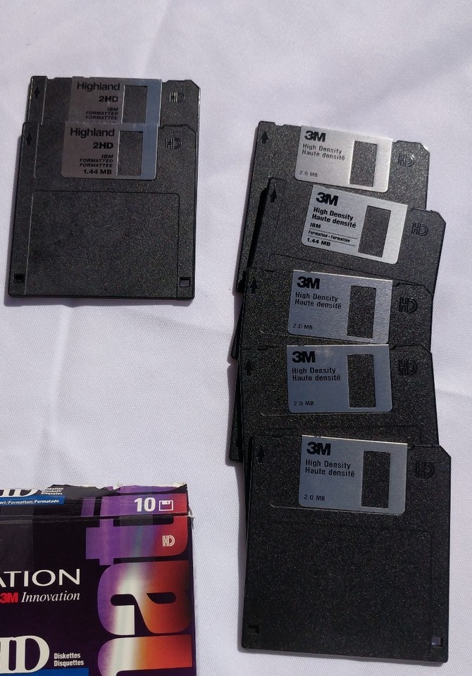 Lot of FLOPPY DISKETTES KAO Highland Imation 3M 2HD Disks IBM FORMATTED ...