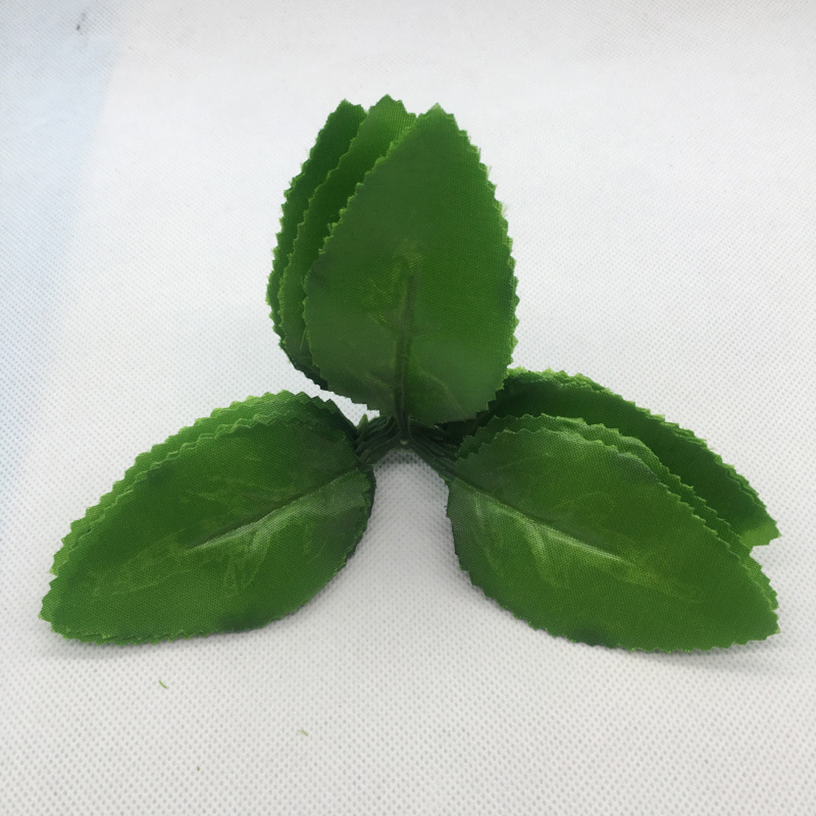 20pcs Faux Plants Realistic Decorate Trident Leaf Fake Green Plants Non ...