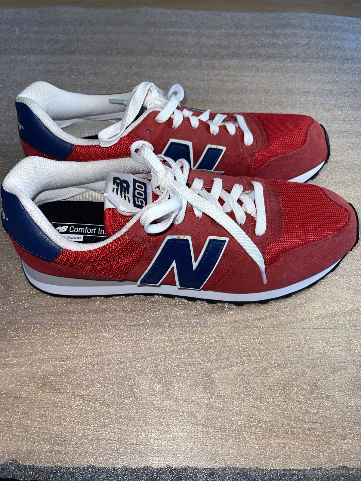 New Balance Mens 500 GM500SC Red Casual Shoes Sneaker… - Gem