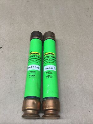 BUSSMAN FUSETRON FRS-R-10 ENERGY EFFICIENT FUSE 10A #719K145 Lot Of 2 ...