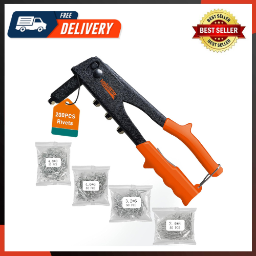 Rivet Professional Pop Rivet Kit with 200Pcs Rivets 3/32"-1/8"-5/32"-3/ ...