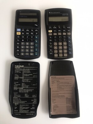 (2) TI Scientific Calculators TI-30X II S (Solar) and BA II PLUS With ...