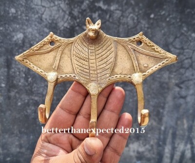 Brass Large Antique Bat Hook Hooks Coat Hanger Key holder Gift ...