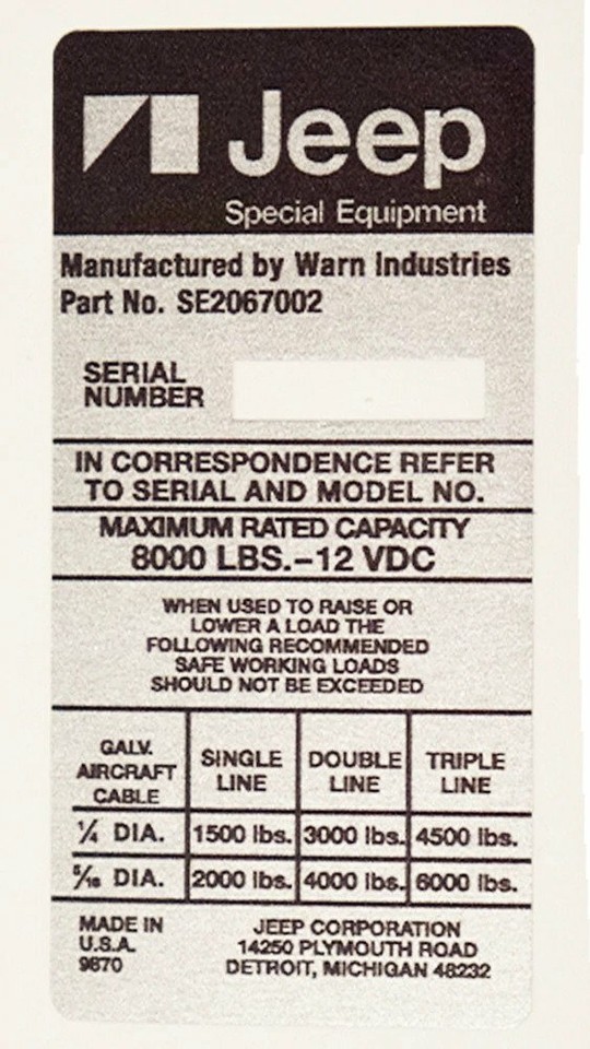 Warn Industries Winch Decal / Sticker | eBay