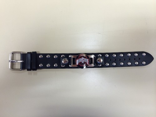 The Ohio State University Buckeyes Wristband Bracelet Leather Studded ...