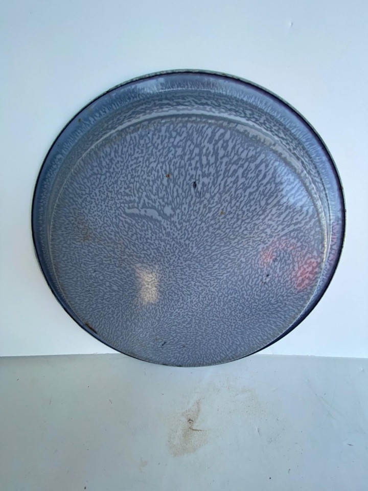 ESTATE FIND: Graniteware 10" Pie Tin Dinner Plate; Nice Example in EXC ...