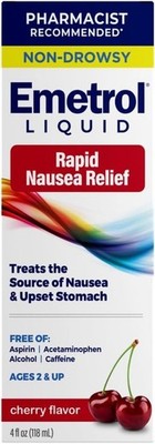 Emetrol Liquid - Nausea Relief Medicine - Cherry Flavour - 118ml 4fl oz ...