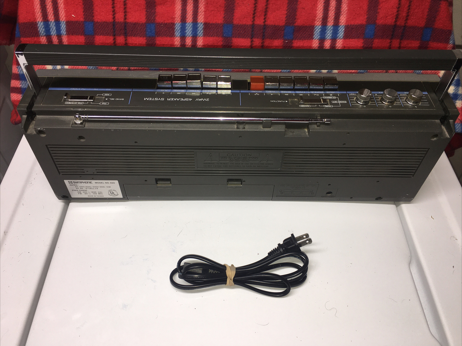 Vintage Symphonic Stereo Radio Dual Cassette Recorder AM/FM Boombox ...