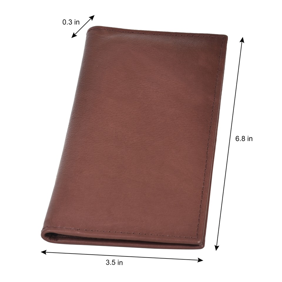 Leatherboss Genuine Leather PLAIN RFID Checkbook Cover with ID Slot ...