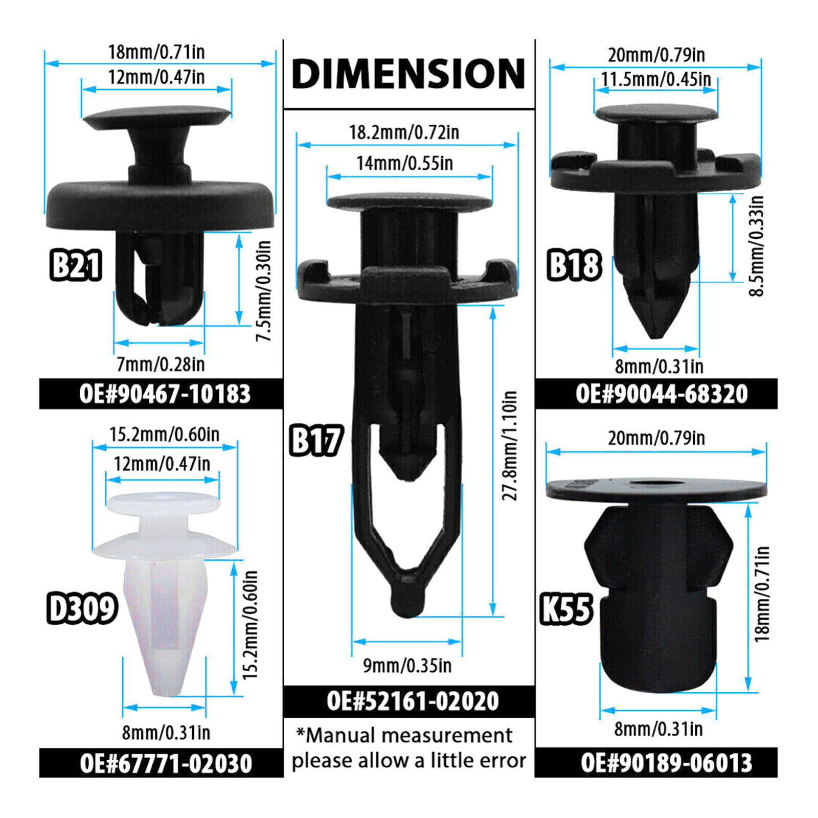 For Toyota Tundra Car Set Body Bumper Rivet Retainer Trim Molding Push ...