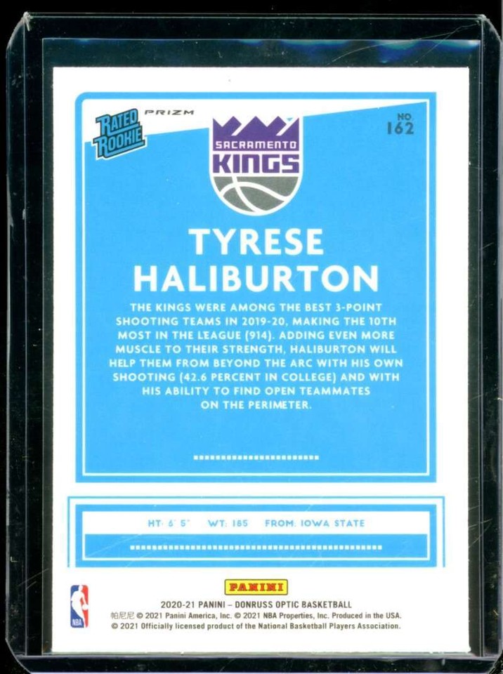 Tyrese Haliburton Rookie Card 2020-21 Donruss Optic Hyper Pink #162 ...
